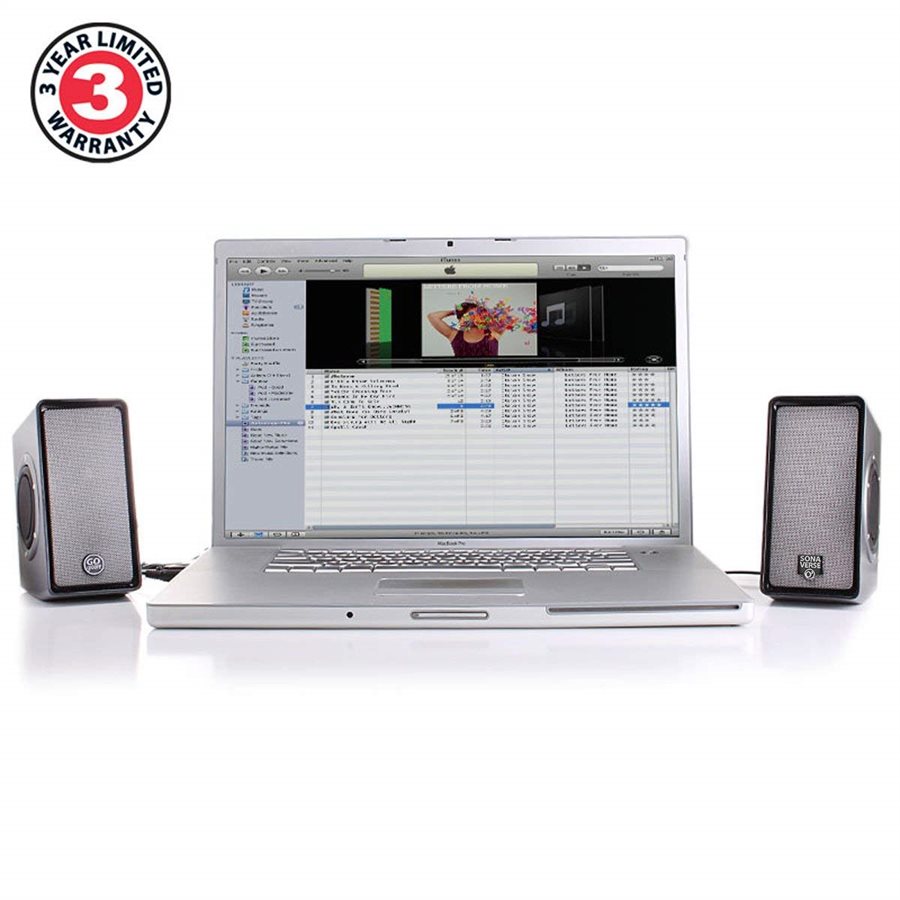 ACCESSORY POWER GOgroove SonaVERSE O2 USB Powered Speakers w/ Dual Side ...