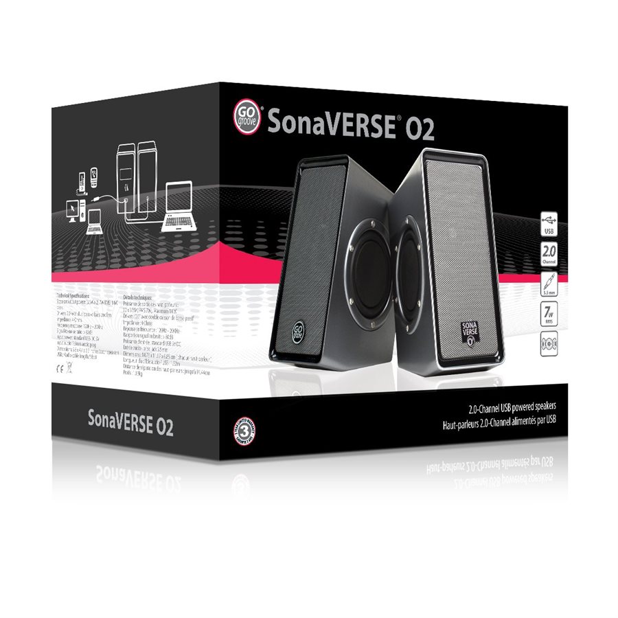 ACCESSORY POWER GOgroove SonaVERSE O2 USB Powered Speakers w/ Dual Side ...