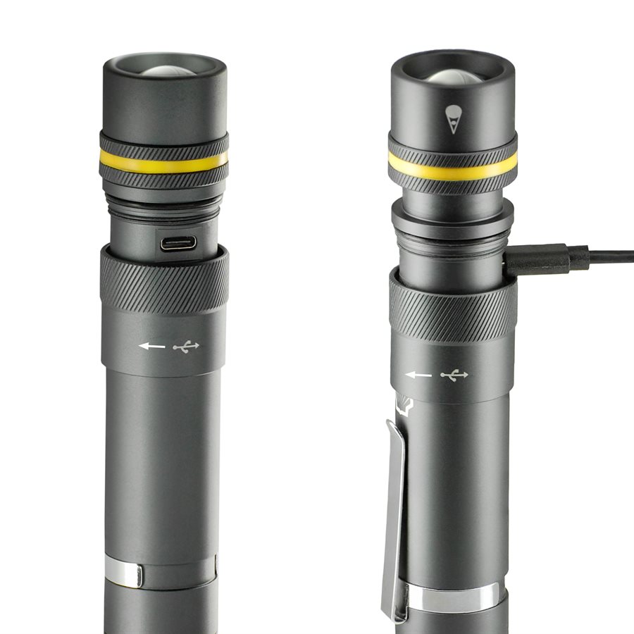 Shell - Rechargeable LED Focus Beam Flashlight - Pack of 2