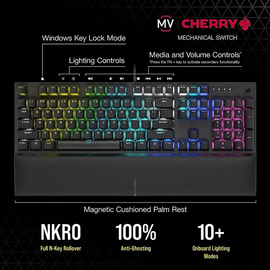 Corsair - K60 RGB Pro SE Mechanical Gaming Keyboard - Cherry Mechanical ...