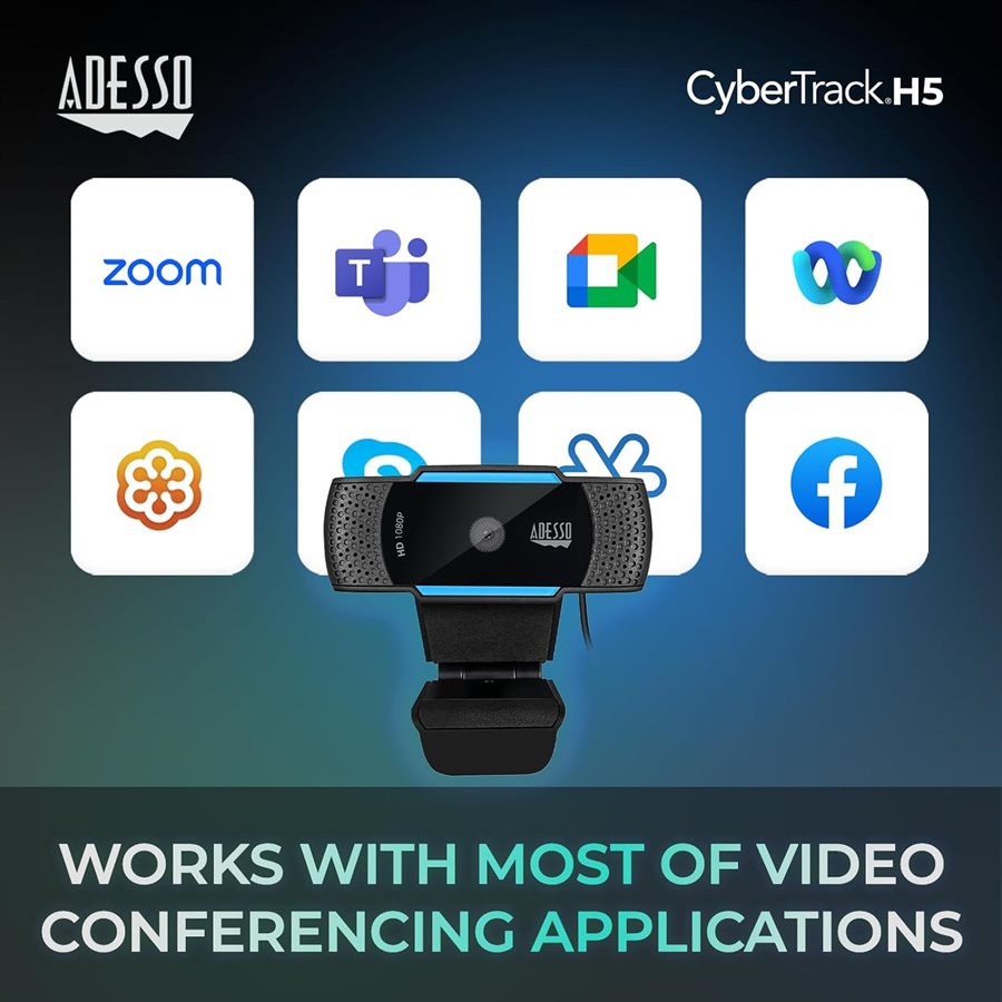 Adesso - Cybertrack H5 - Webcam USB HD 1080p à mise au point ...