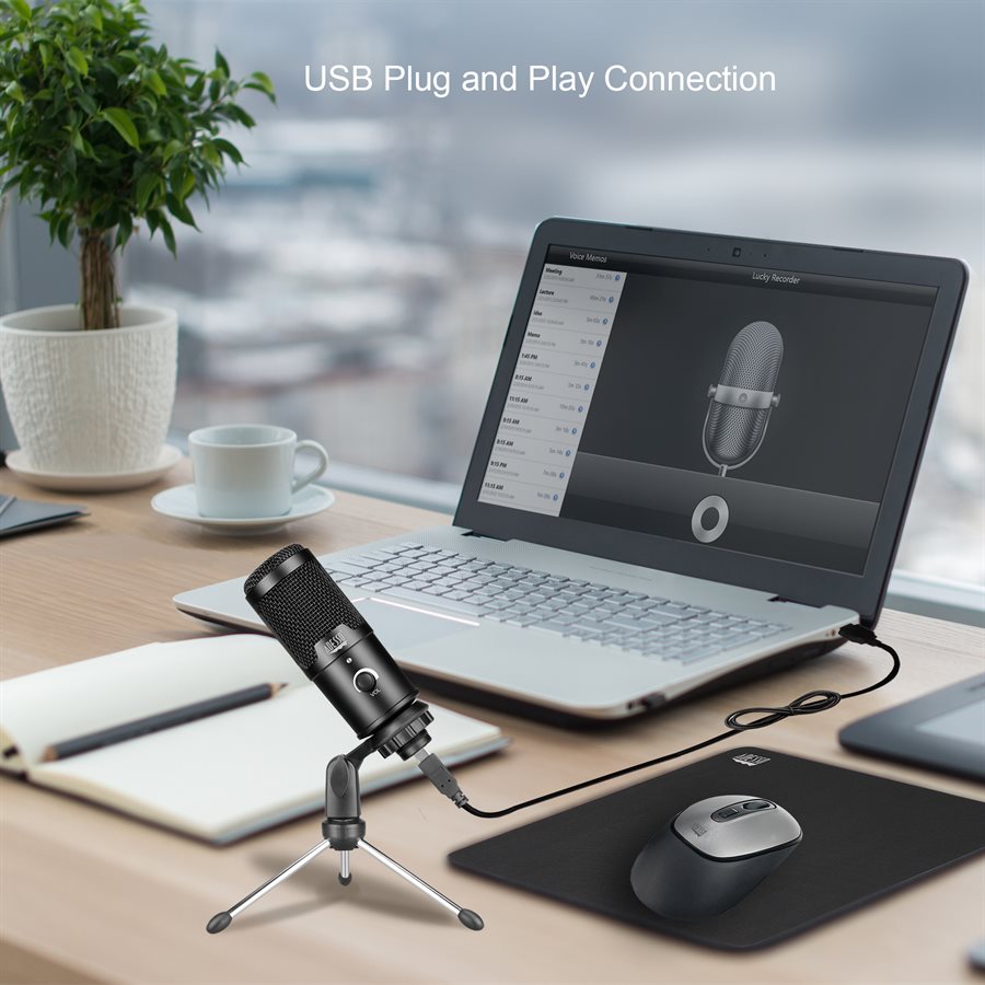 Adesso - Microphone USB Cardioïde avec trépied