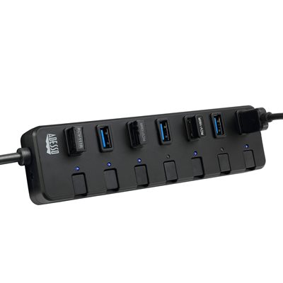 Adesso - Hub USB 3.0 à 7 ports avec interrupteur d'alimentation et ...