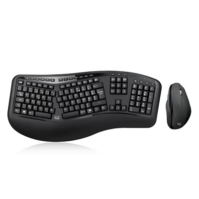Ensemble clavier Ergo sans fil et souris laser verticale Adesso ...